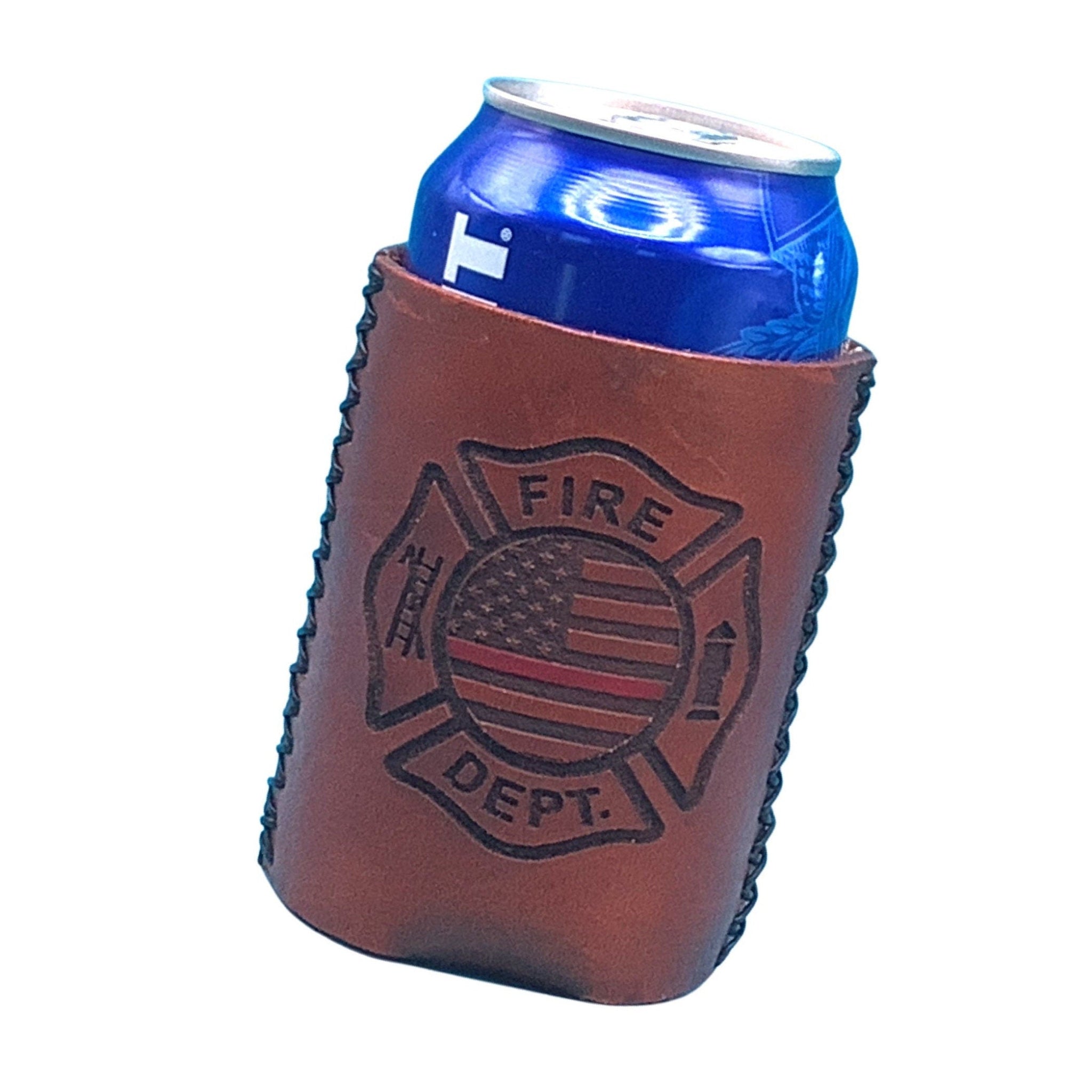 Firefighter Leather Drink Holder | Personalized Gift – Western Leather ...